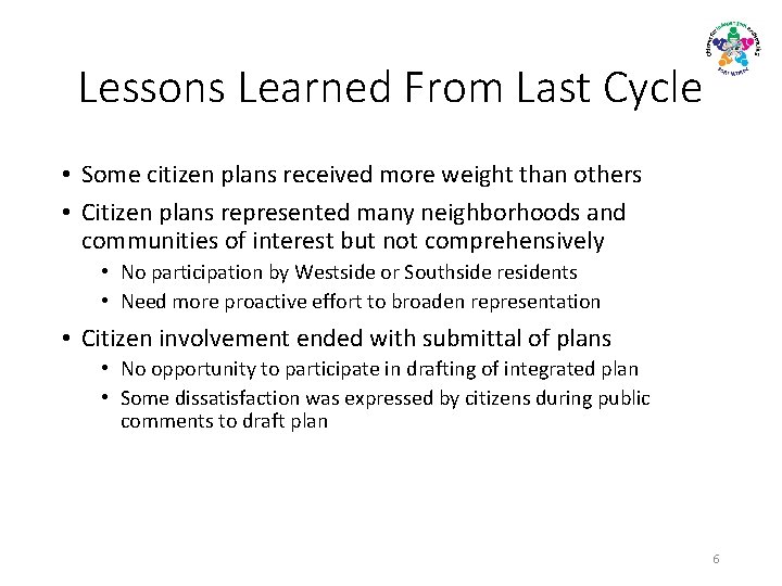 Presentation To Redistricting Task Force On Citizen Participation