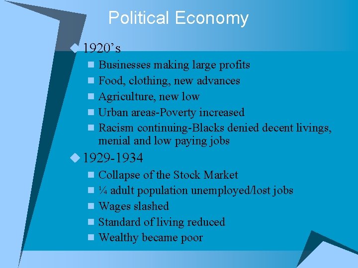 COLD WAR ERA 1930S TO 1960S Political Economy