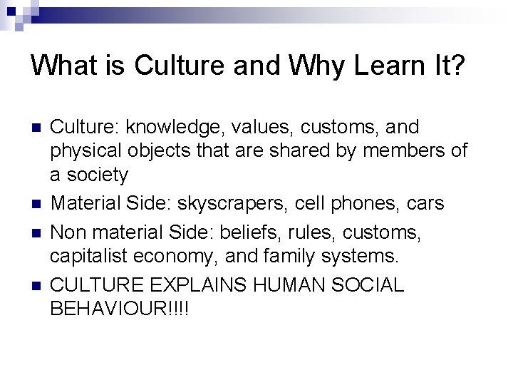 Culture What is Culture and Why learn it