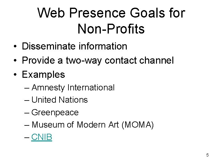 Creating a Successful Web Presence Designing the User