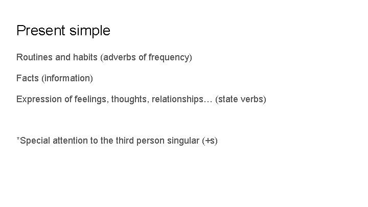 Grammar English 5 Present simple Routines and habits