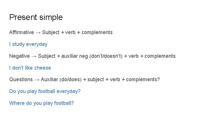 Grammar English 5 Present simple Routines and habits