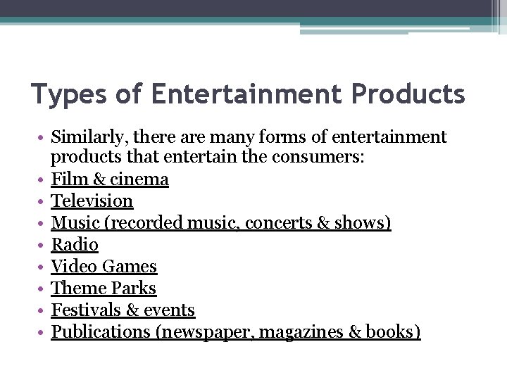 Marketing Mix Product Element Products are one of