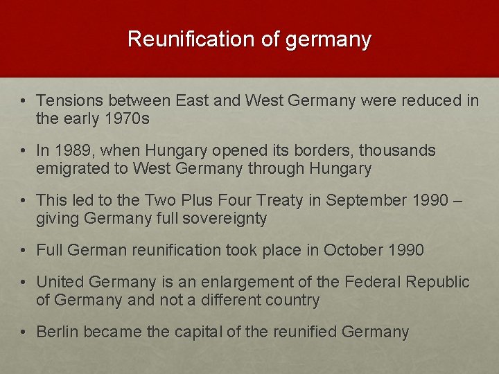 Western europe 1945 to Present Day When world
