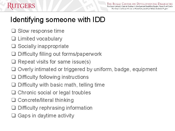 Supporting Patients with IDD Understanding Challenging Behavior and