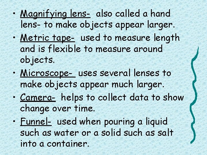 Science Tools Magnifying lens also called a hand