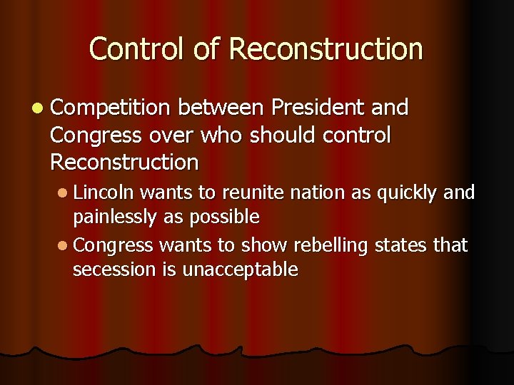 Chapter 20 Reconstruction Types of Reconstruction l Physical