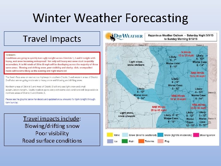 Road Weather Impacts Collaboration Forecast Examples Daily Weather