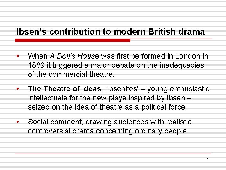 Modern Drama Major Playwrights Part I Europe Ibsen