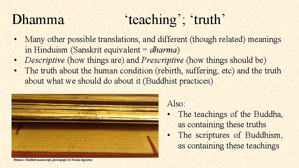 Introduction to Key Concepts in Buddhism for RMPS