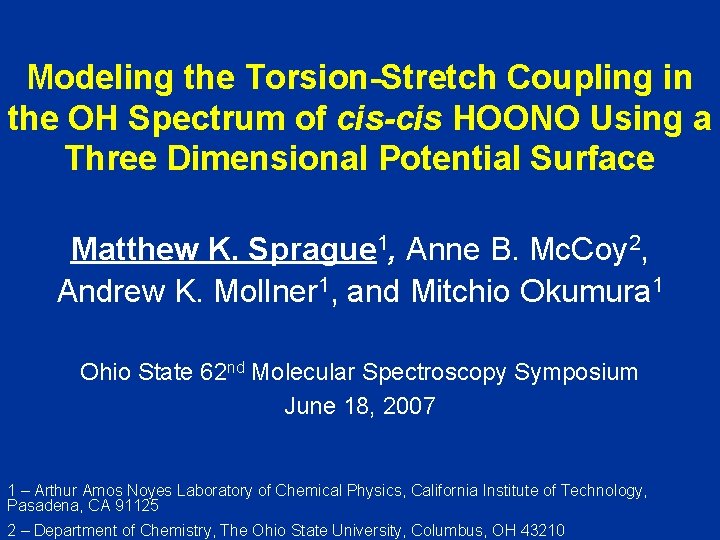 Modeling the TorsionStretch Coupling in the OH Spectrum