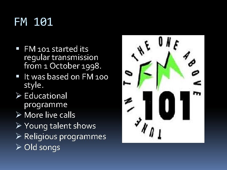 HISTORY OF FM CHANNELS IN PAKISTAN What is