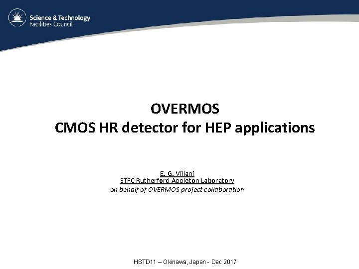 OVERMOS CMOS HR detector for HEP applications E