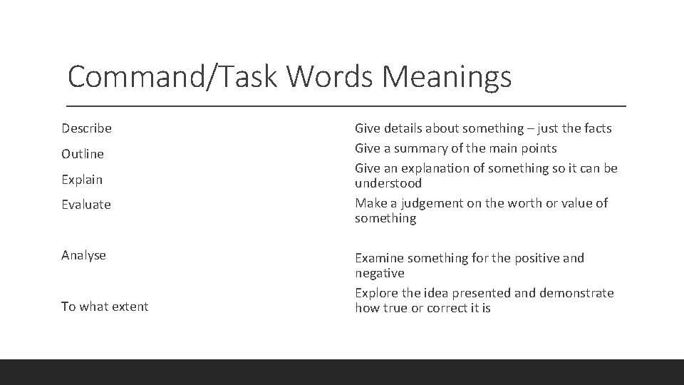 Australian History COMMAND TERMS AND ALL THINGS ASSESSMENT