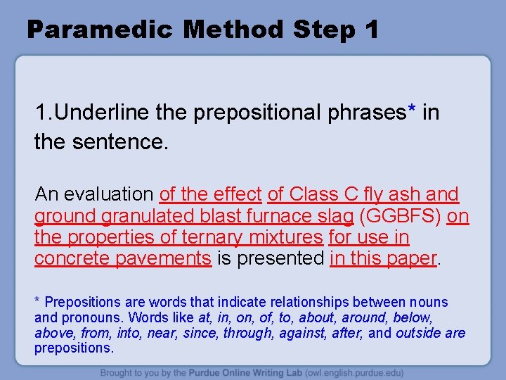 The Paramedic Method Dr David Blakesley Professor of