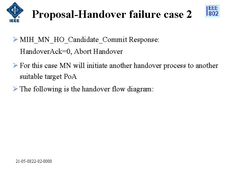 IEEE 802 21 MEDIA INDEPENDENT HANDOVER DCN 21