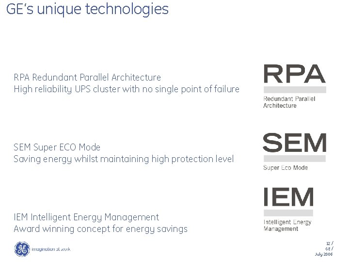 Power Quality Product Overview GE Consumer Industrial GE