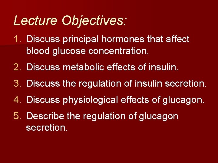 The Pancreatic Hormones and the blood Glucose regulation