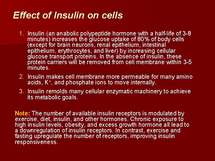 The Pancreatic Hormones and the blood Glucose regulation