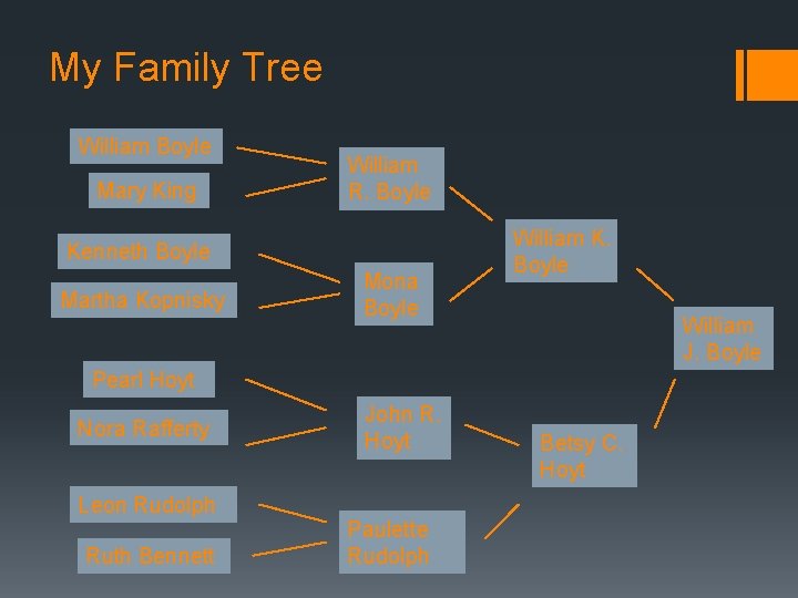 My Family Tree William Boyle Mary King William