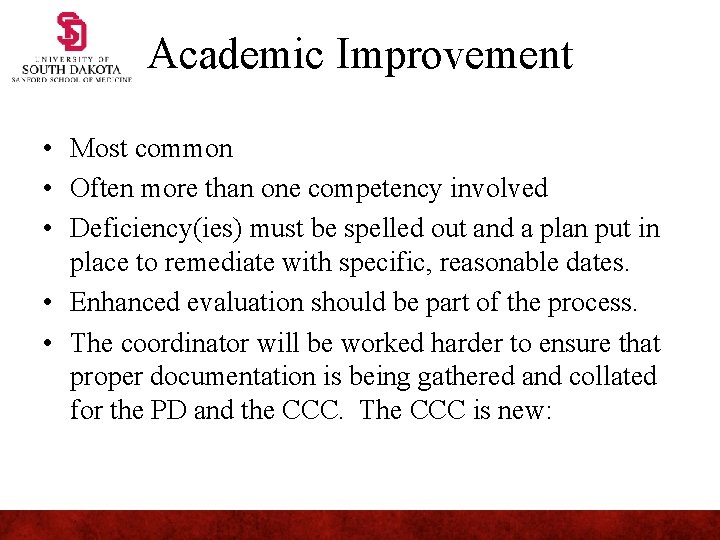 After the Fall Remediation in GME Objectives Recognize