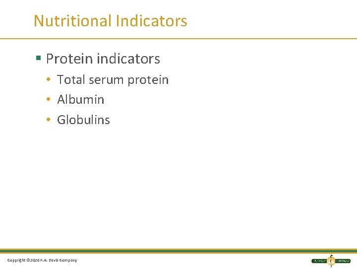 Chapter 21 Laboratory Values Copyright 2020 F A
