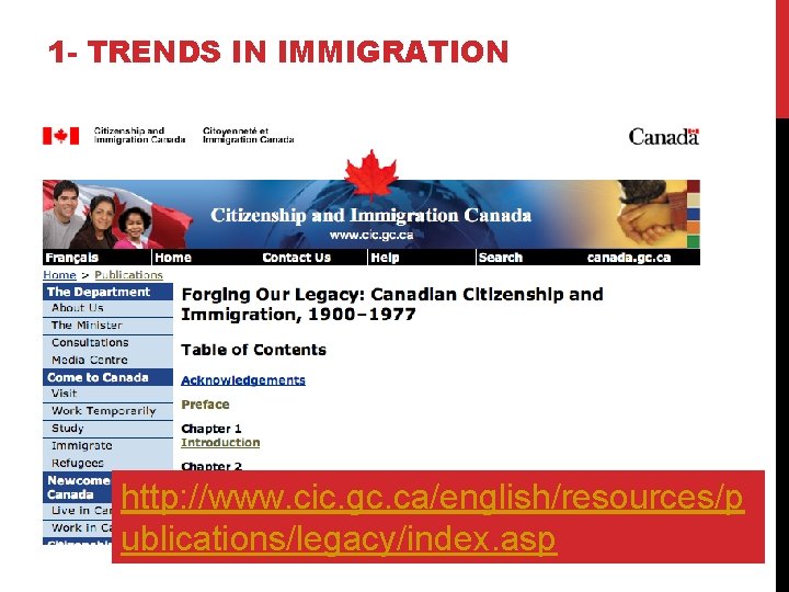 OVERVIEW OF IMMIGRATION THE PUBLIC HISTORY OBJECTIVES 1