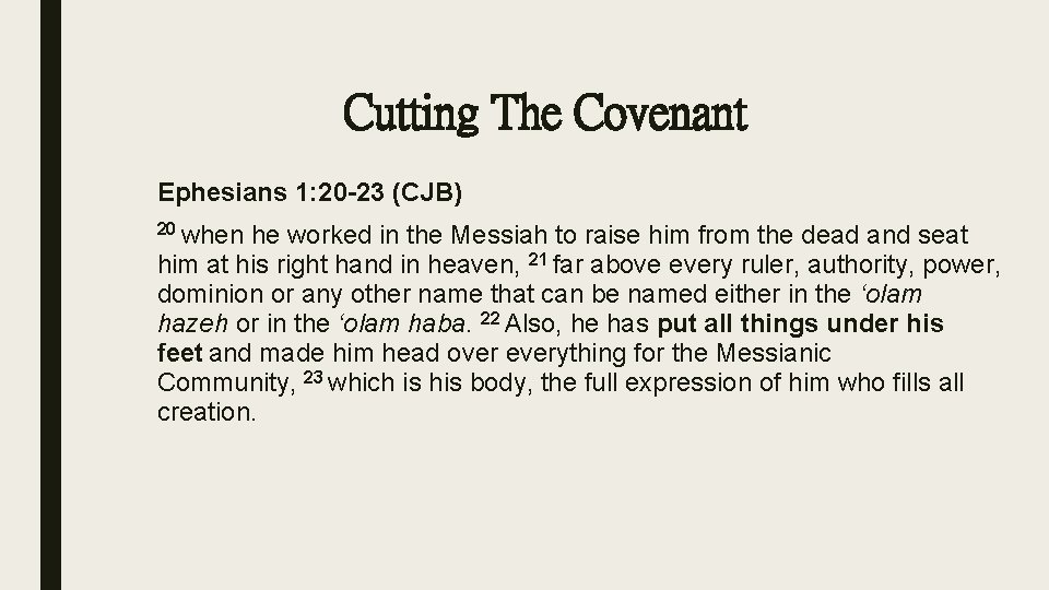 THE COVENANTS AND THE HEBREW RITUALS BLOOD COVENANT