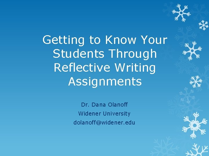 Getting to Know Your Students Through Reflective Writing