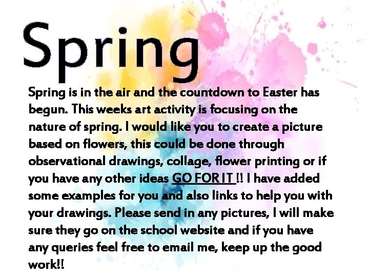 Spring is in the air and the countdown