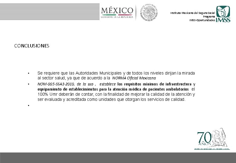 Instituto Mexicano del Seguro Social Programa IMSSOportunidades IMSS