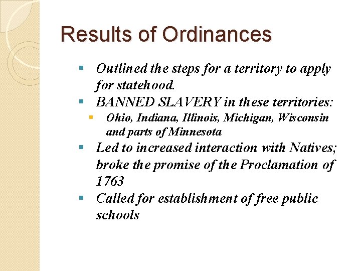 Georgia Standards SSUSH 6 The student will analyze