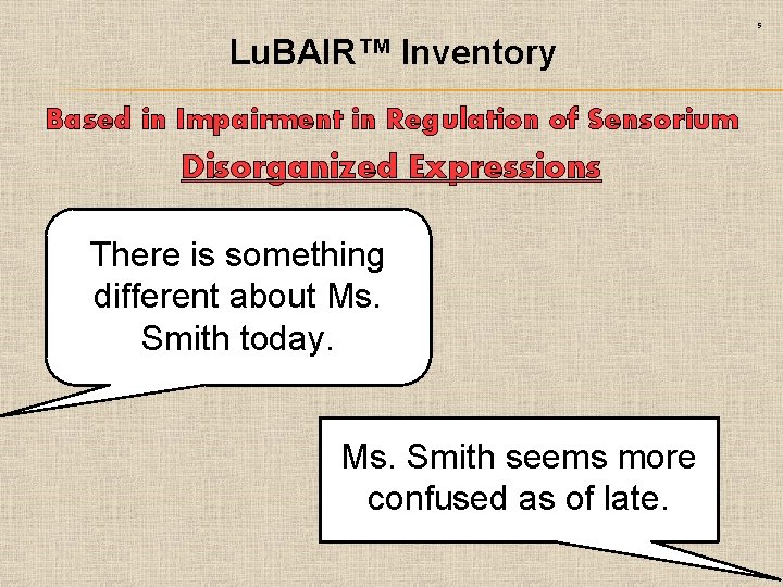 Section 5 Based in Impairment in Regulation of