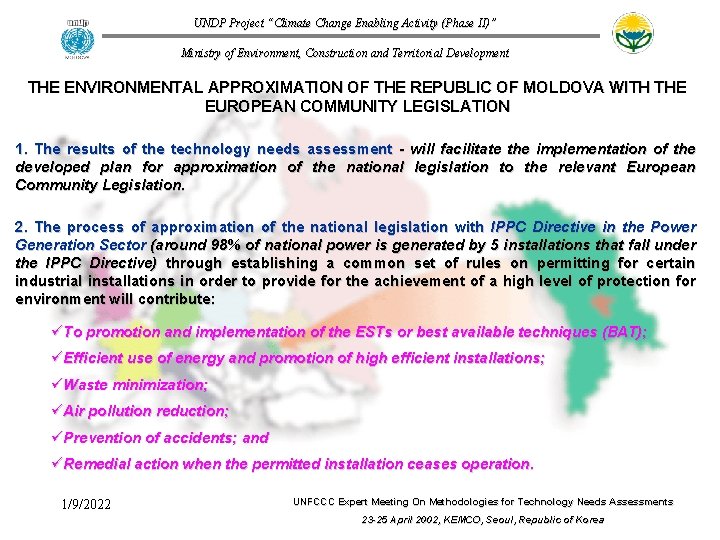 UNDP Project Climate Change Enabling Activity Phase II
