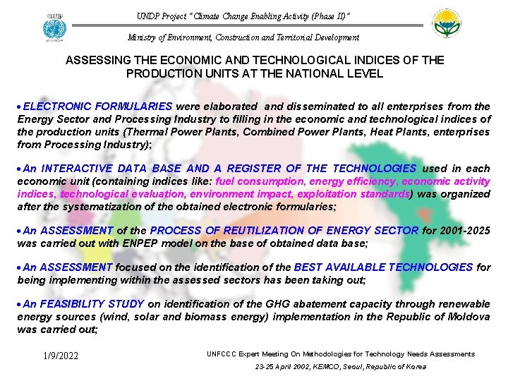 UNDP Project Climate Change Enabling Activity Phase II