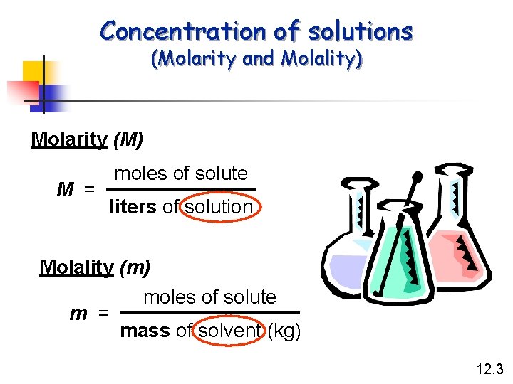 Concentration of Solute Concentration of Solute The amount