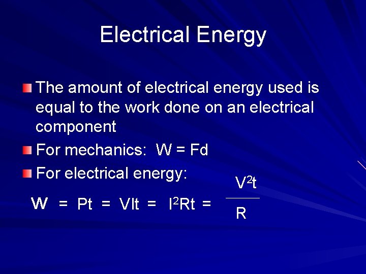 Chapters 1718 Circuits Unit Electrical Power Electrical Energy