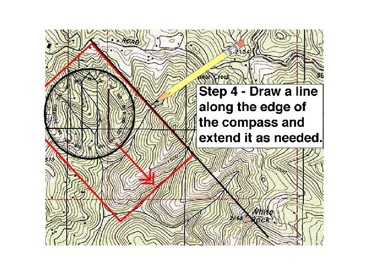 Plotting a bearing on your map Castle Rock