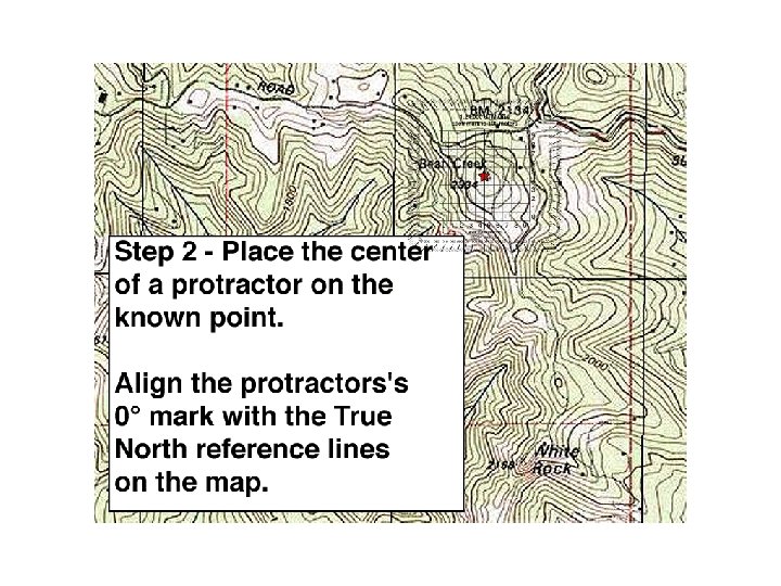 Plotting a bearing on your map Castle Rock