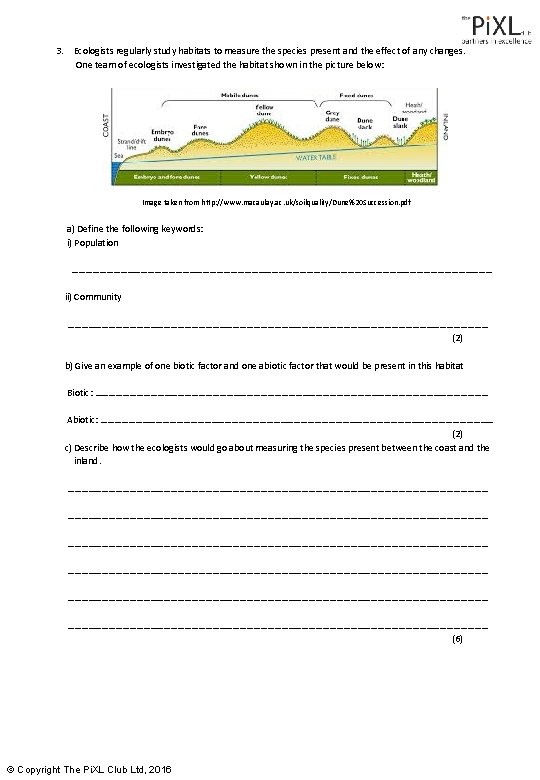 A Level Biology Transition Baseline Assessment The following