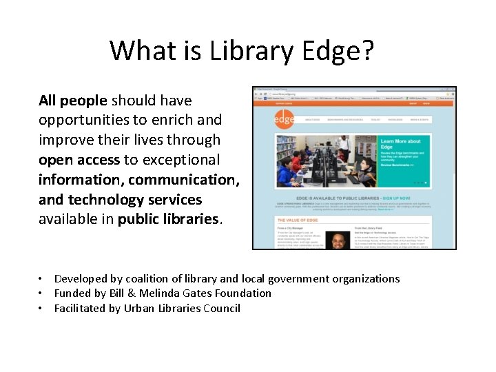 Library Edge Benchmark 11 How LBPHs can help