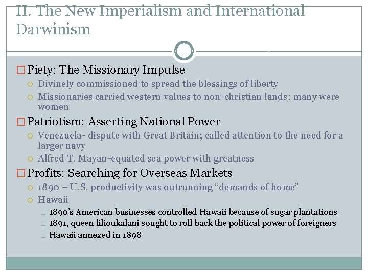America Looks Abroad I Roots of Expansionistic Sentiment
