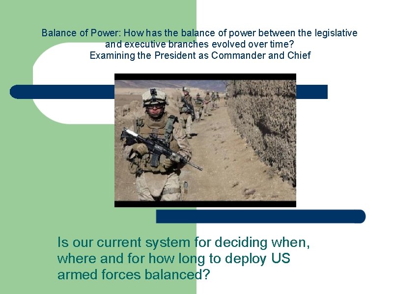Balance of Power How has the balance of