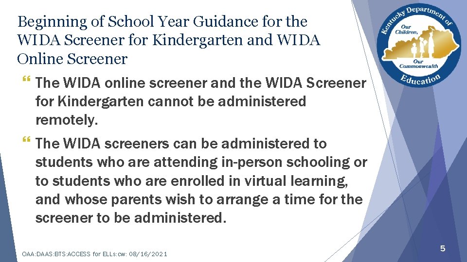 Back To School Trainings ACCESS for ELLs Chris