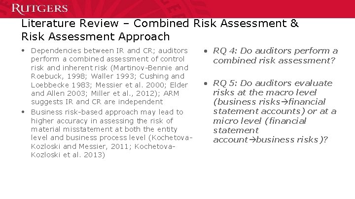 Examination of Audit Planning Risk Assessments Using Verbal