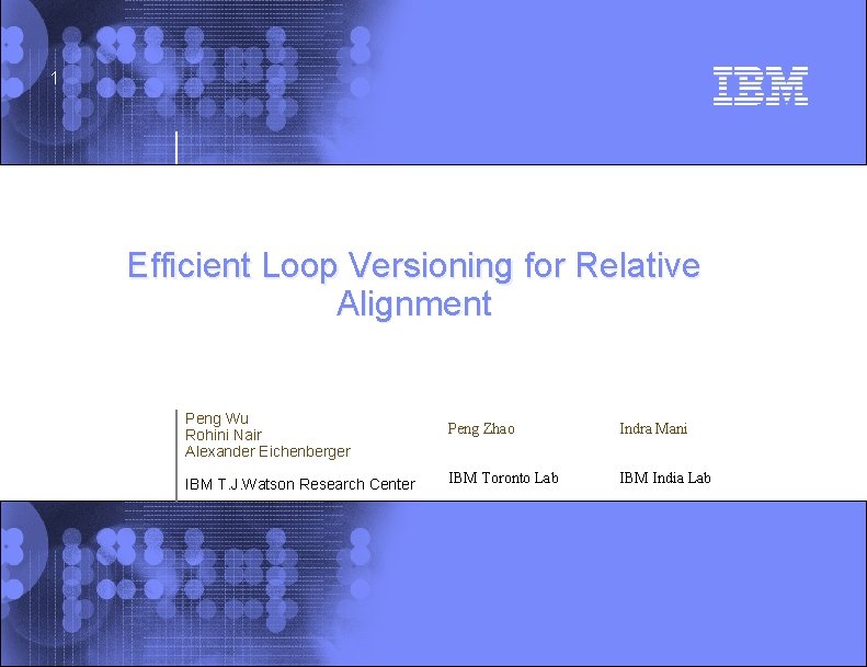 http w 3 ibm comibmpresentations 1 Efficient Loop