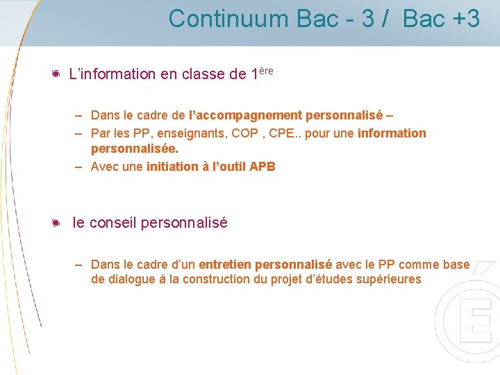 Continuum Bac 3 Bac 3 Runion Action Niort
