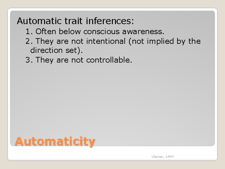 Automatic Trait Inferences about Profiles Kristin Stecher Scott