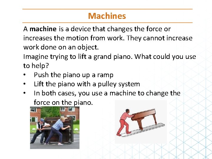Section 1 Work and Machines Essential Questions What