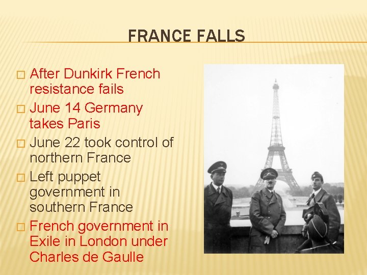 KEY QUESTIONS What was the blitzkrieg lesson was